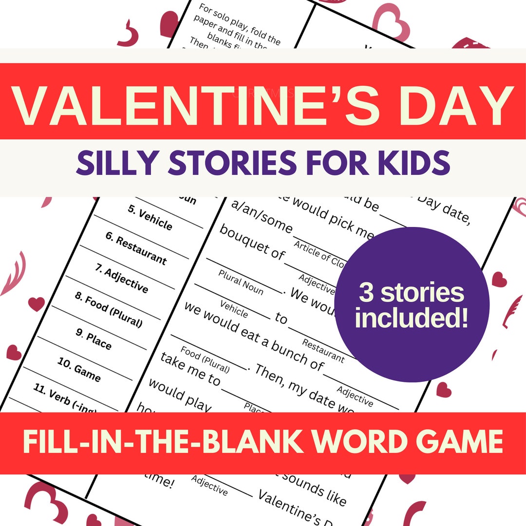 Valentine's Day Fill-in-blank Game: 3 Printable Grammar Activities (PDF ...
