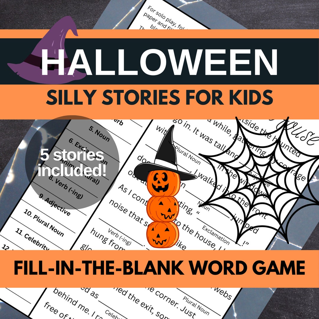 Halloween Fill-in-the-blank Game | Silly Stories, 5 Activities (PDF) - Etsy