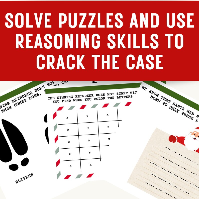 Christmas Detective Game: Reindeer Award Mystery (PDF) - Etsy