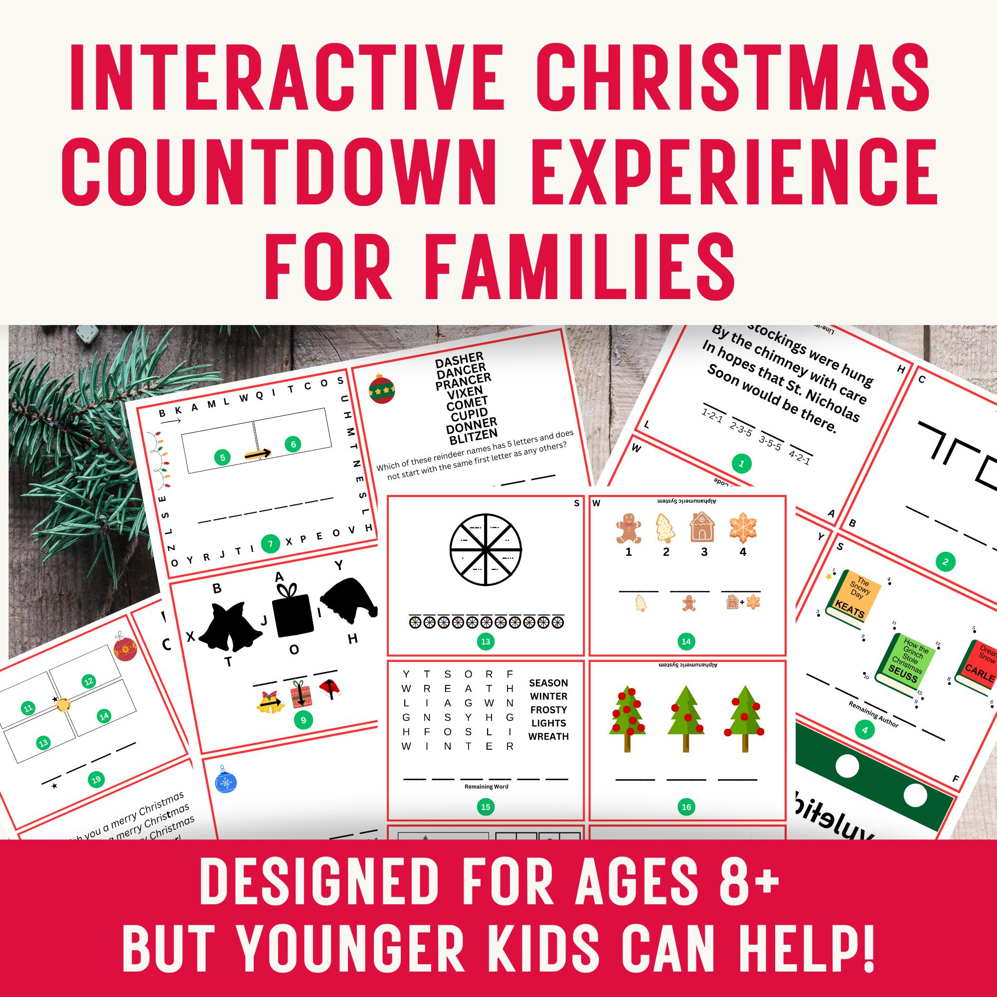 Christmas Countdown Escape – 24 Daily Puzzle Cards, Kids Ages 8-13 (PDF ...