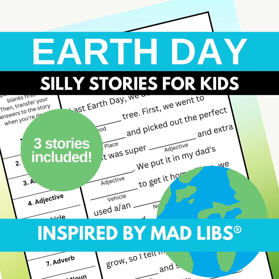 Earth Day Game for Kids Inspired by Mad Libs Fill-in-the-blank Grammar ...