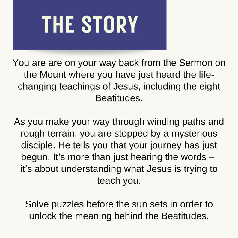 Beatitudes Escape Room – Printable Bible Game for Kids (ages 8-13) - Etsy