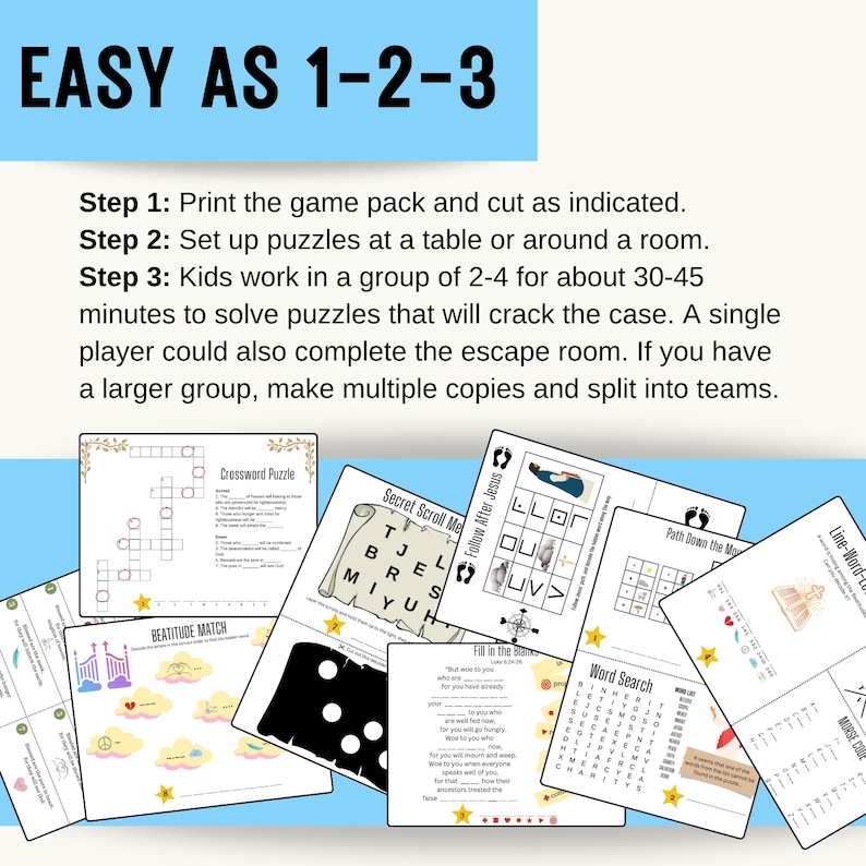 Beatitudes Escape Room – Printable Bible Game for Kids (ages 8-13) - Etsy
