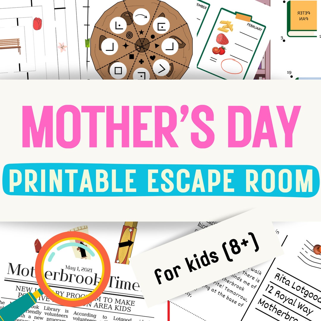 Mother's Day Escape Room for Kids - Printable PDF | Mother's Day Game ...