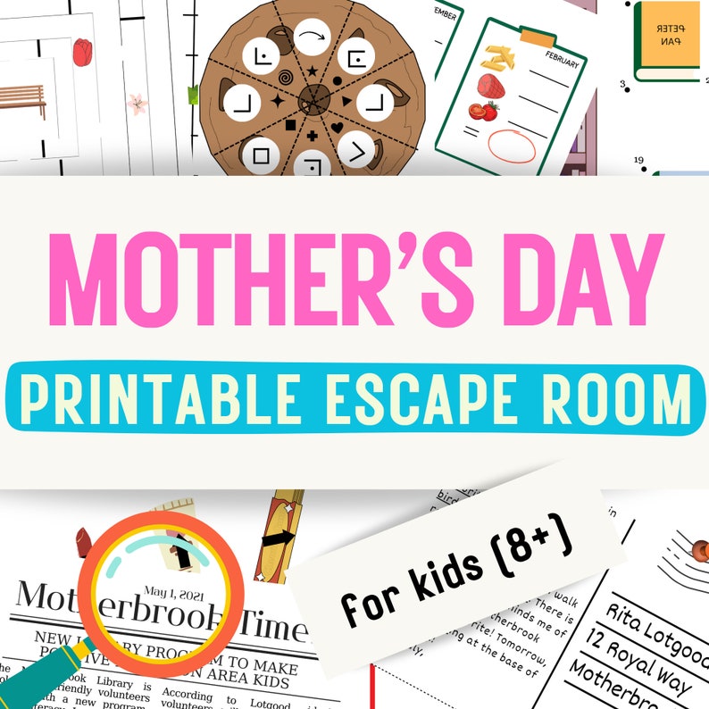 Mother's Day Escape Room for Kids - Printable PDF | Mother's Day Game ...