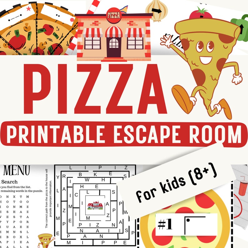 Pizza Escape Room for Kids | Printable DIY Escape Game at Home - Pizza ...