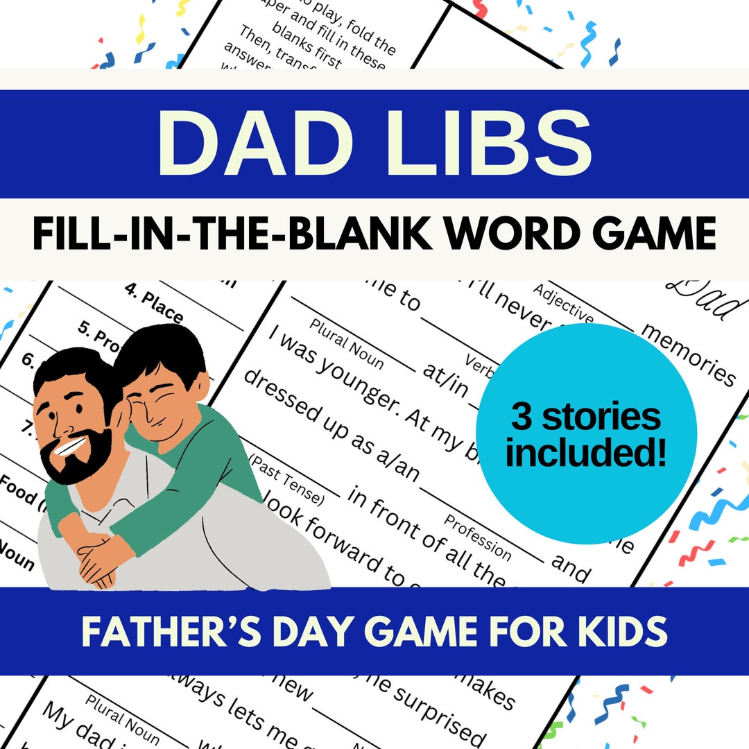 Dad Libs Father's Day Game for Kids | Funny Fill-in-the-blank Grammar ...
