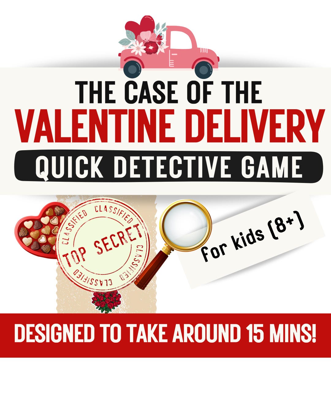 Valentine's Day Detective Game for Kids, Mystery Delivery (PDF) - Etsy