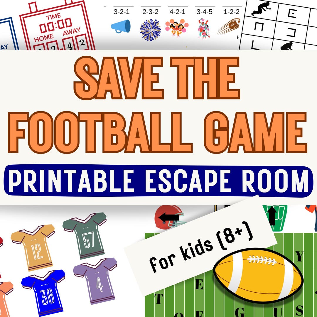 Football Escape Room for Kids - Printable Mystery Puzzle Family Game ...
