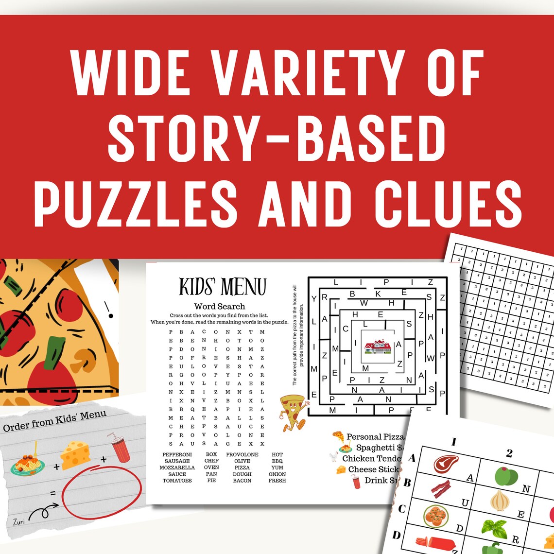 Pizza Escape Room for Kids Printable DIY Escape Game at Home Pizza ...