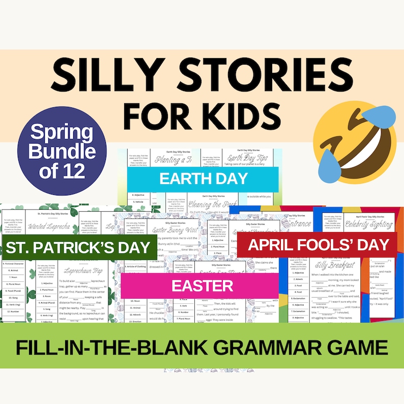 Spring Holiday Fill-in-the-blank Game: Silly Stories for Kids (PDF) - Etsy