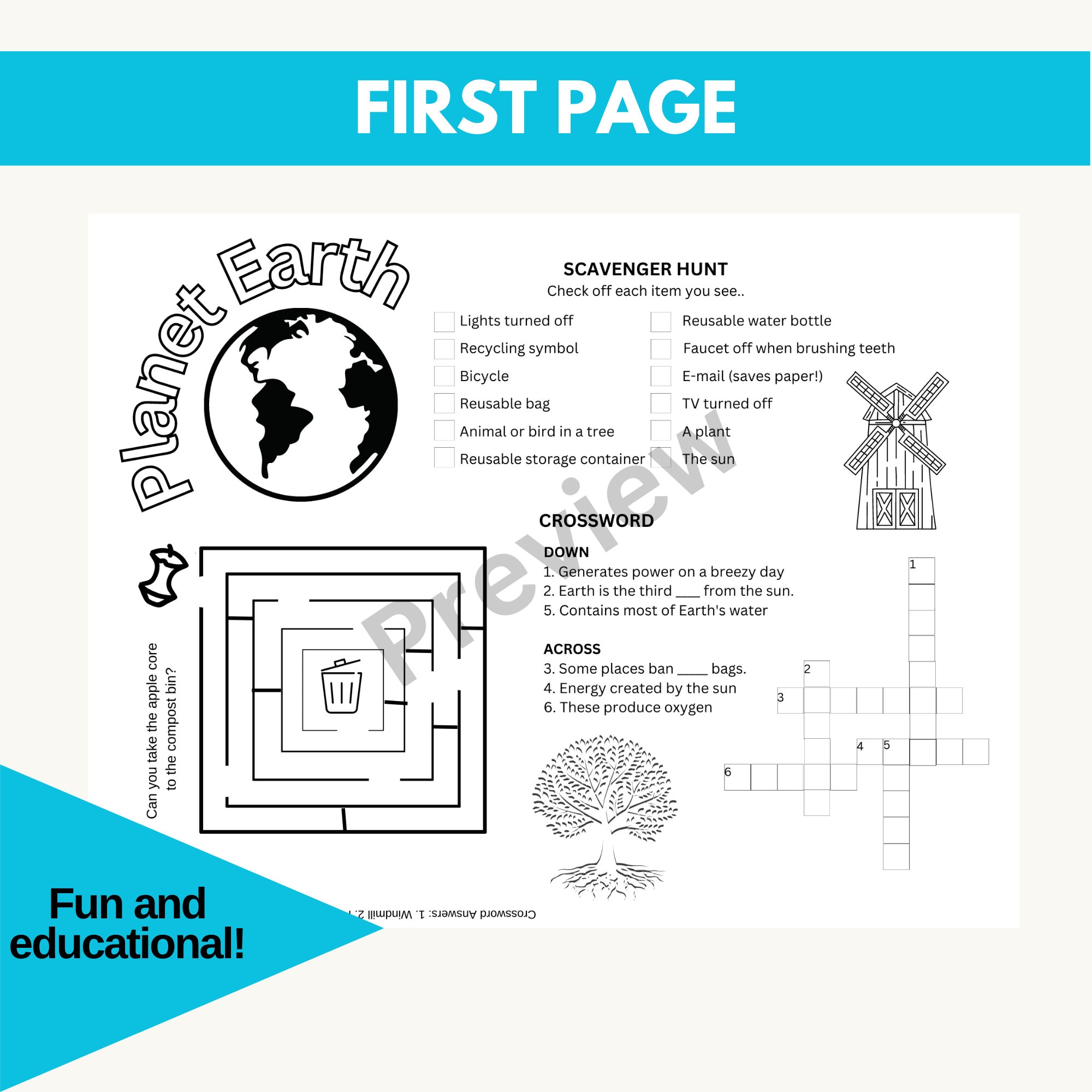 Printable Earth Day Activities for Kids Scavenger Hunt, Word Search ...