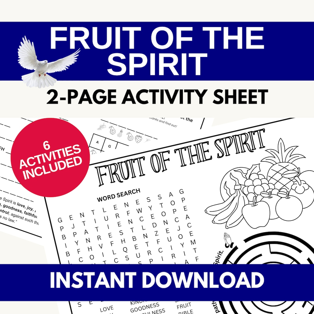Fruit of the Spirit Activity Sheet | Kids' Bible Coloring, Religious ...