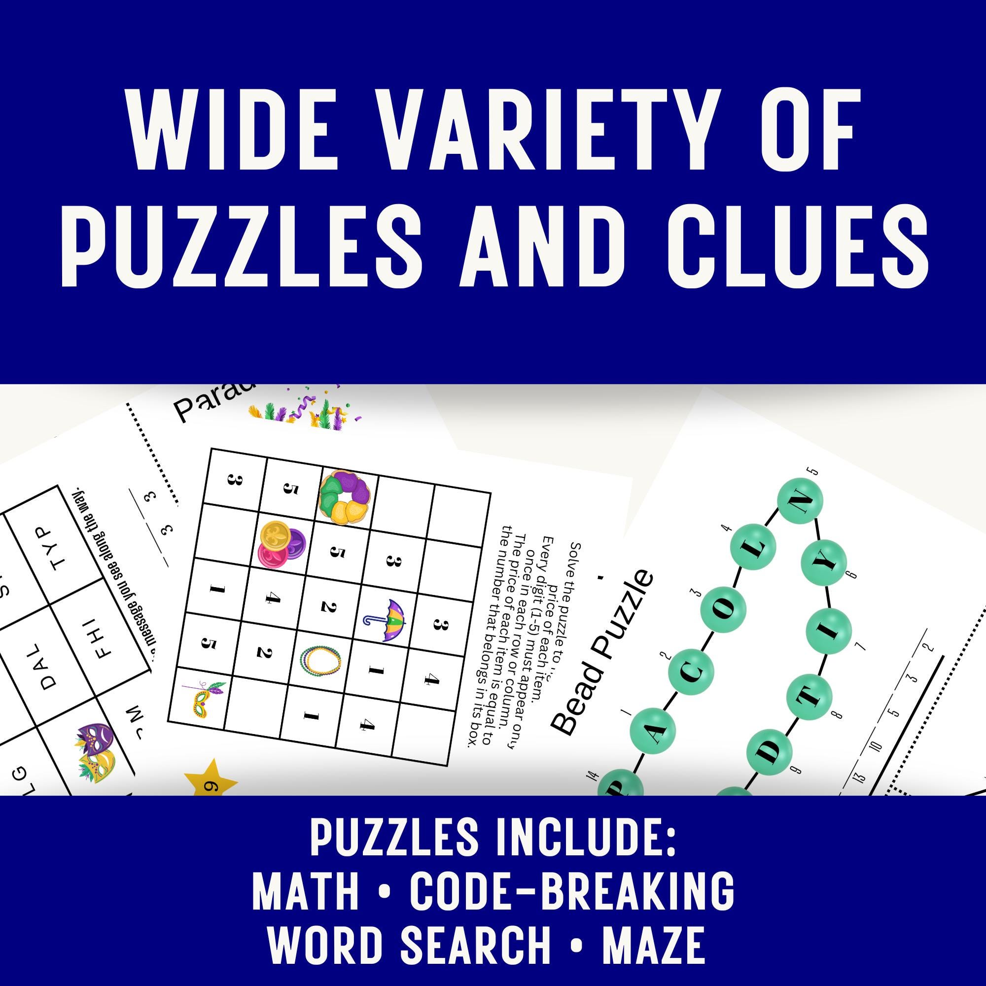 Mardi Gras Escape Room for Kids – Printable Puzzle Game (PDF) - Etsy