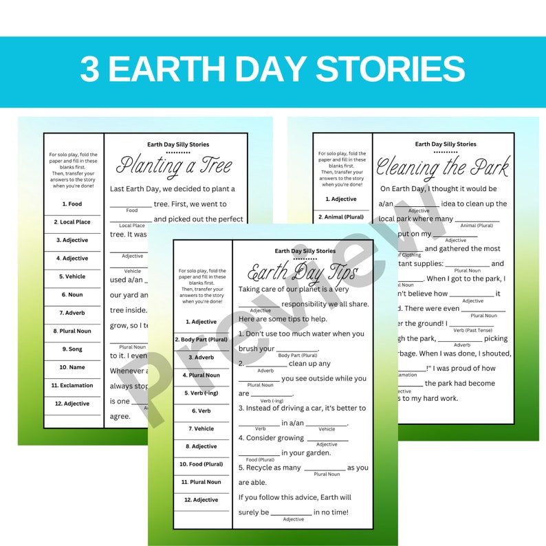 Spring Holiday Fill-in-the-blank Game: Silly Stories for Kids (PDF) - Etsy
