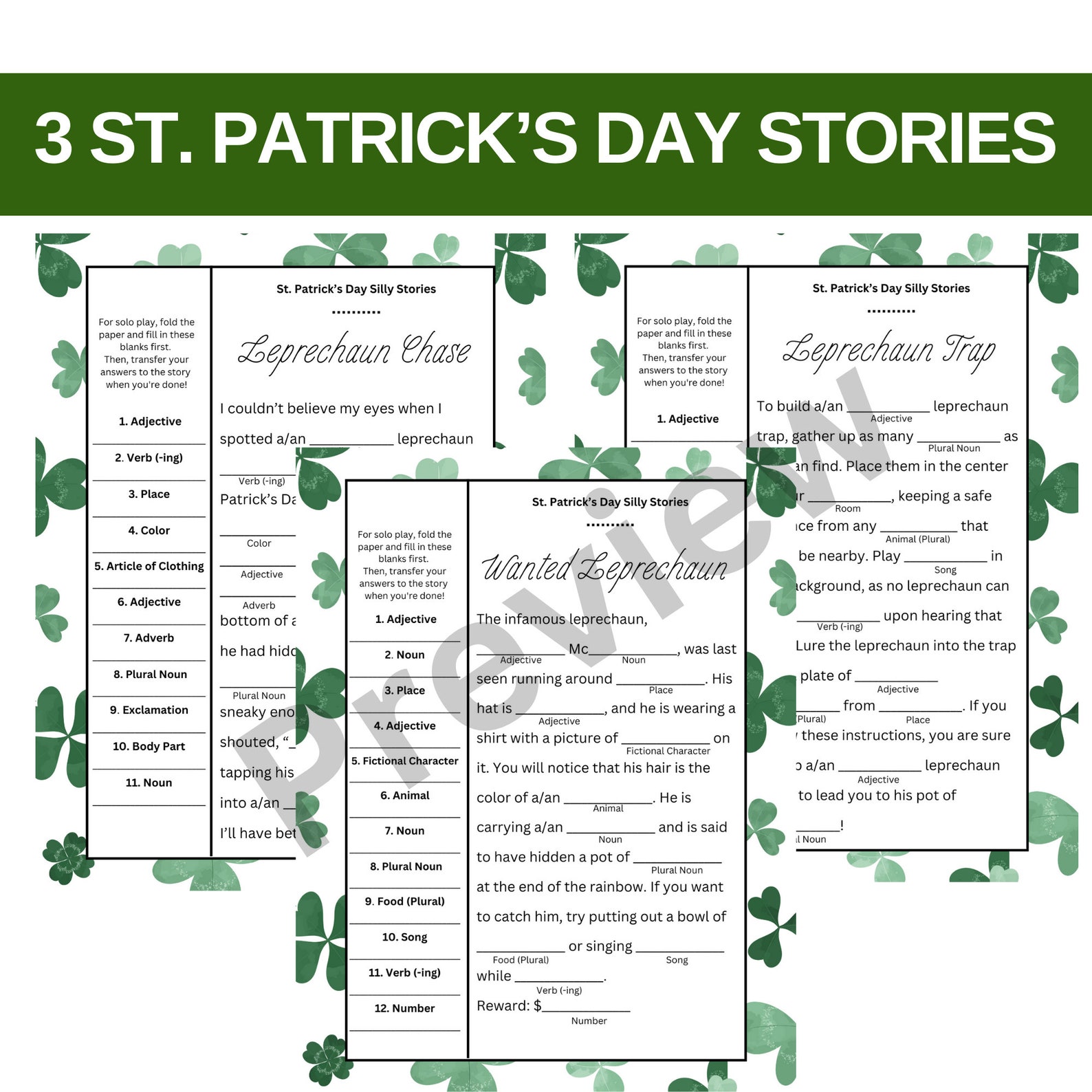 Spring Holiday Fill-in-the-blank Game: Silly Stories for Kids (PDF) - Etsy