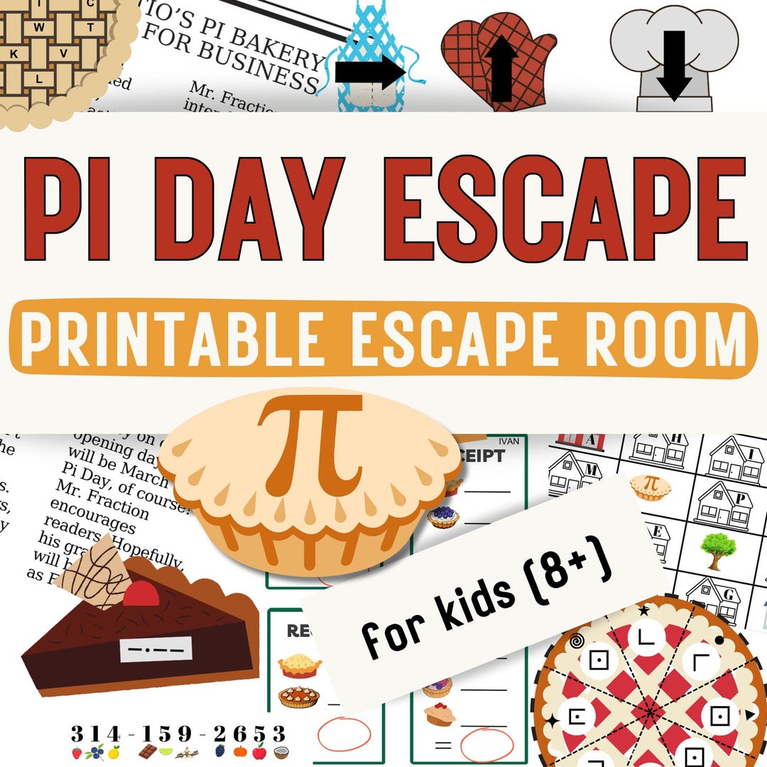 Pi Day Escape Room: Bakery Puzzle Game for Kids Ages 8-13 (PDF) - Etsy