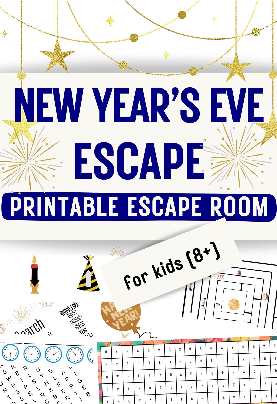 New Year's Eve Escape Room – Printable Puzzle Game for Kids (ages 8-13 ...