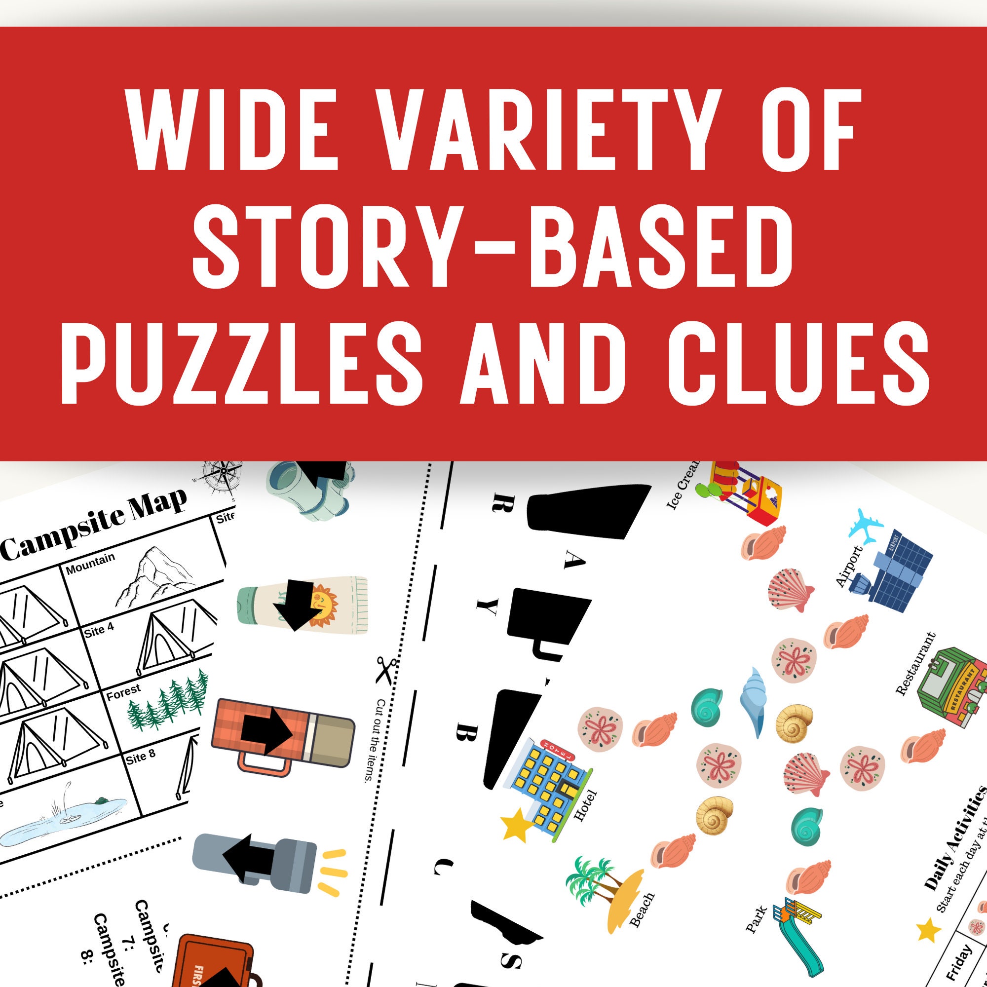 Camping Escape Room & Beach Escape Room Travel Bundle Kids DIY Mystery ...