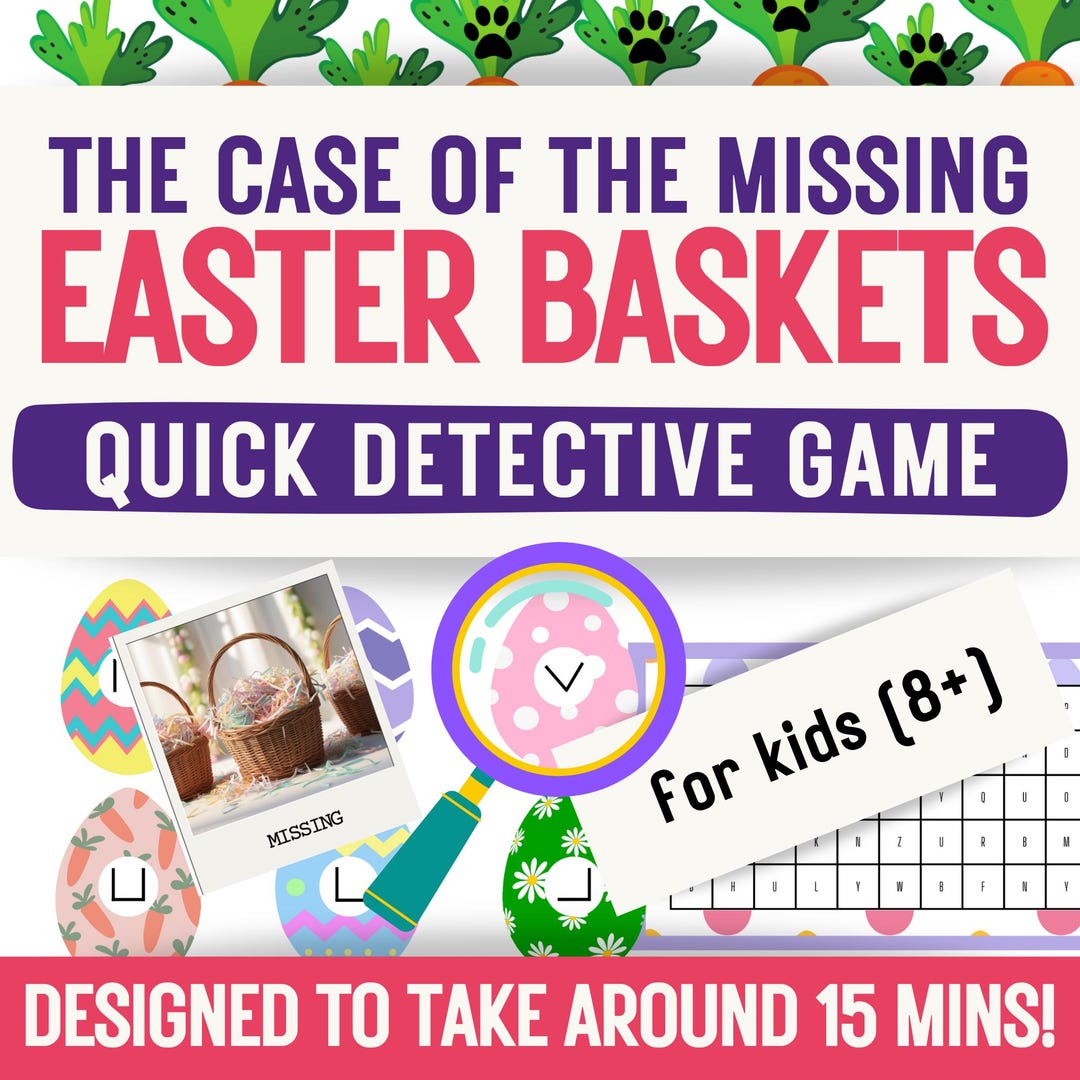 Easter Detective Game for Kids Class Party Activity DIY Group Puzzle ...