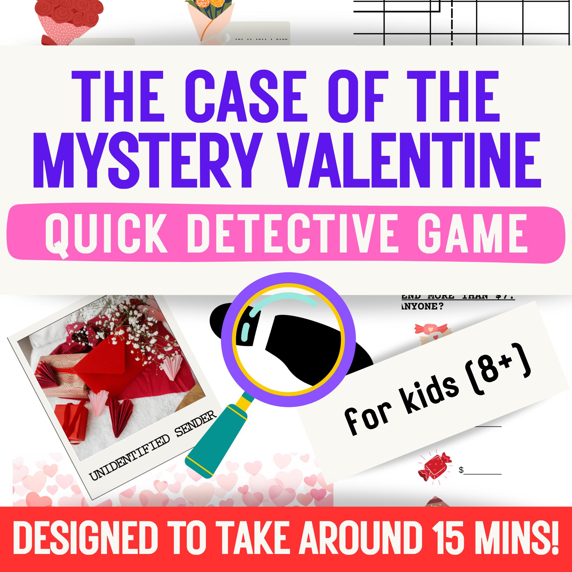 Valentine's Day Detective Game for Kids, Mystery Party (PDF) - Etsy
