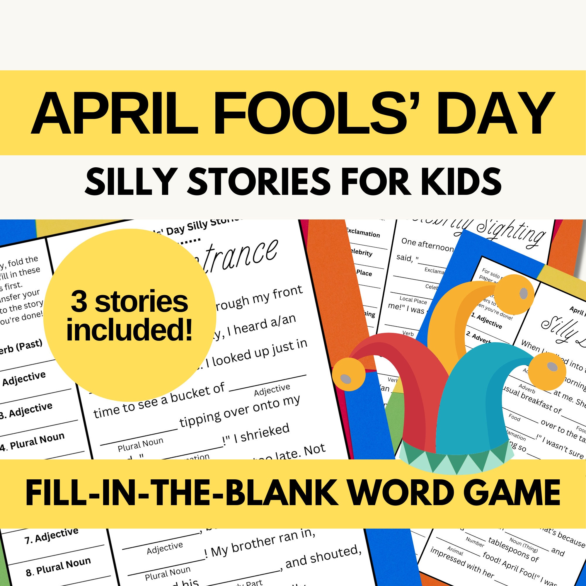 April Fools' Day Game for Kids | Fill-in-the-blank Grammar Ad Libs ...