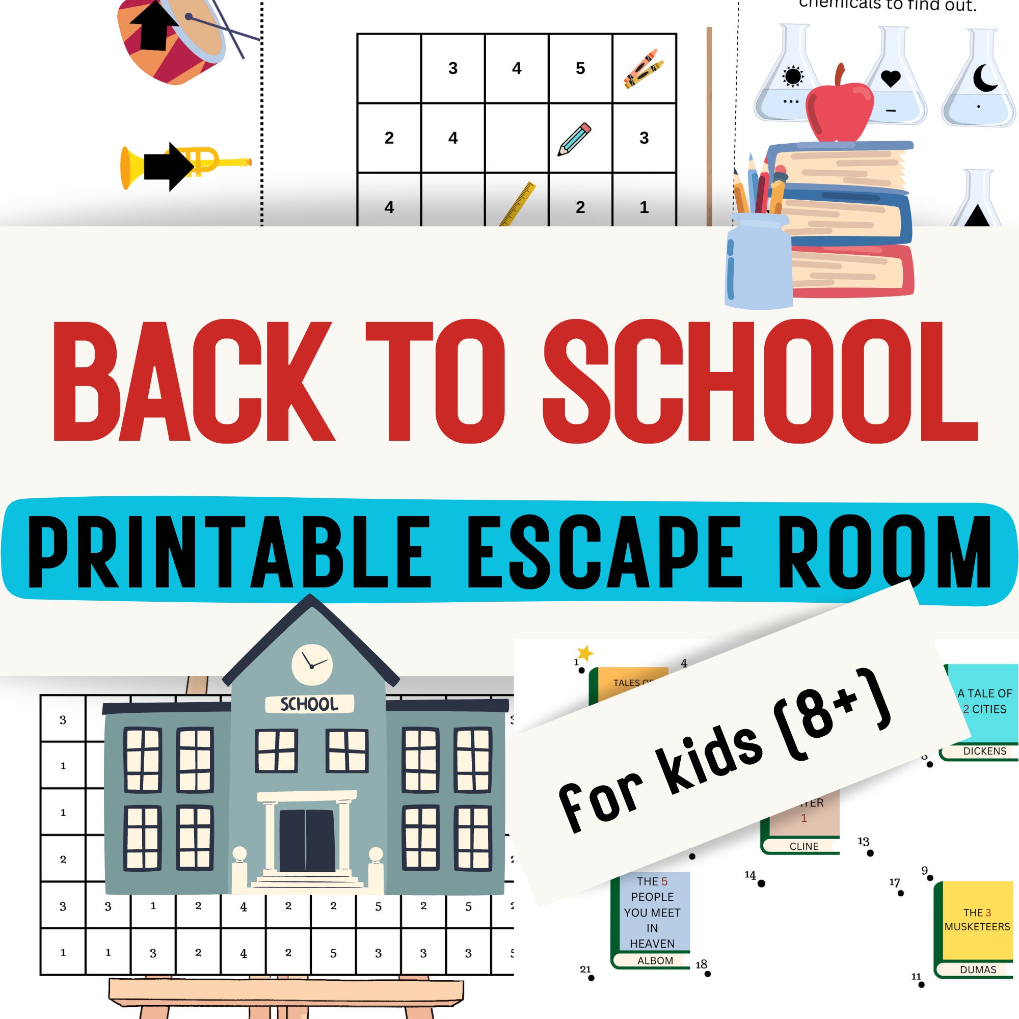Printable Escape Room for Kids - Back to School | DIY Escape Game at ...