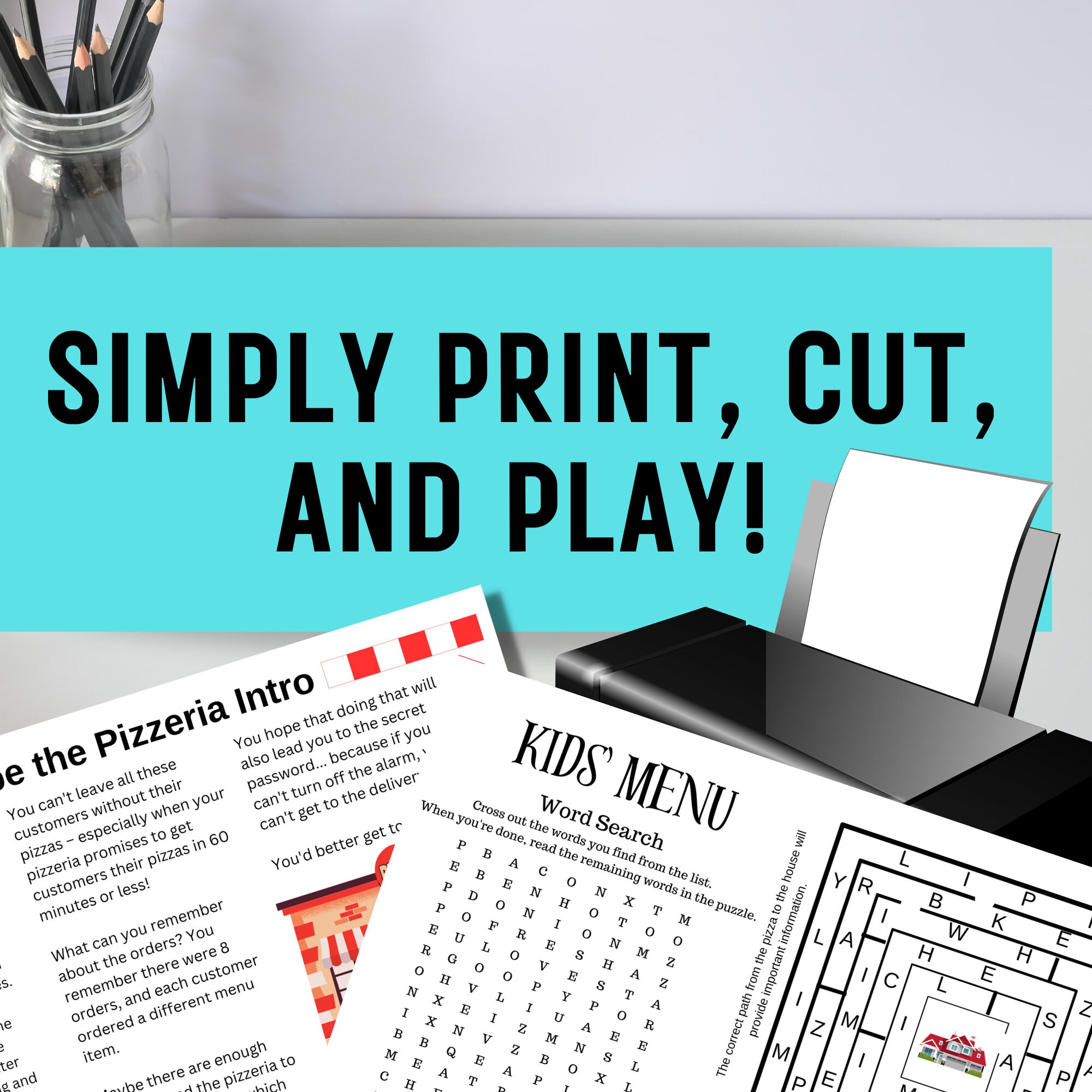 Pizza Escape Room for Kids Printable DIY Escape Game at Home Pizza ...