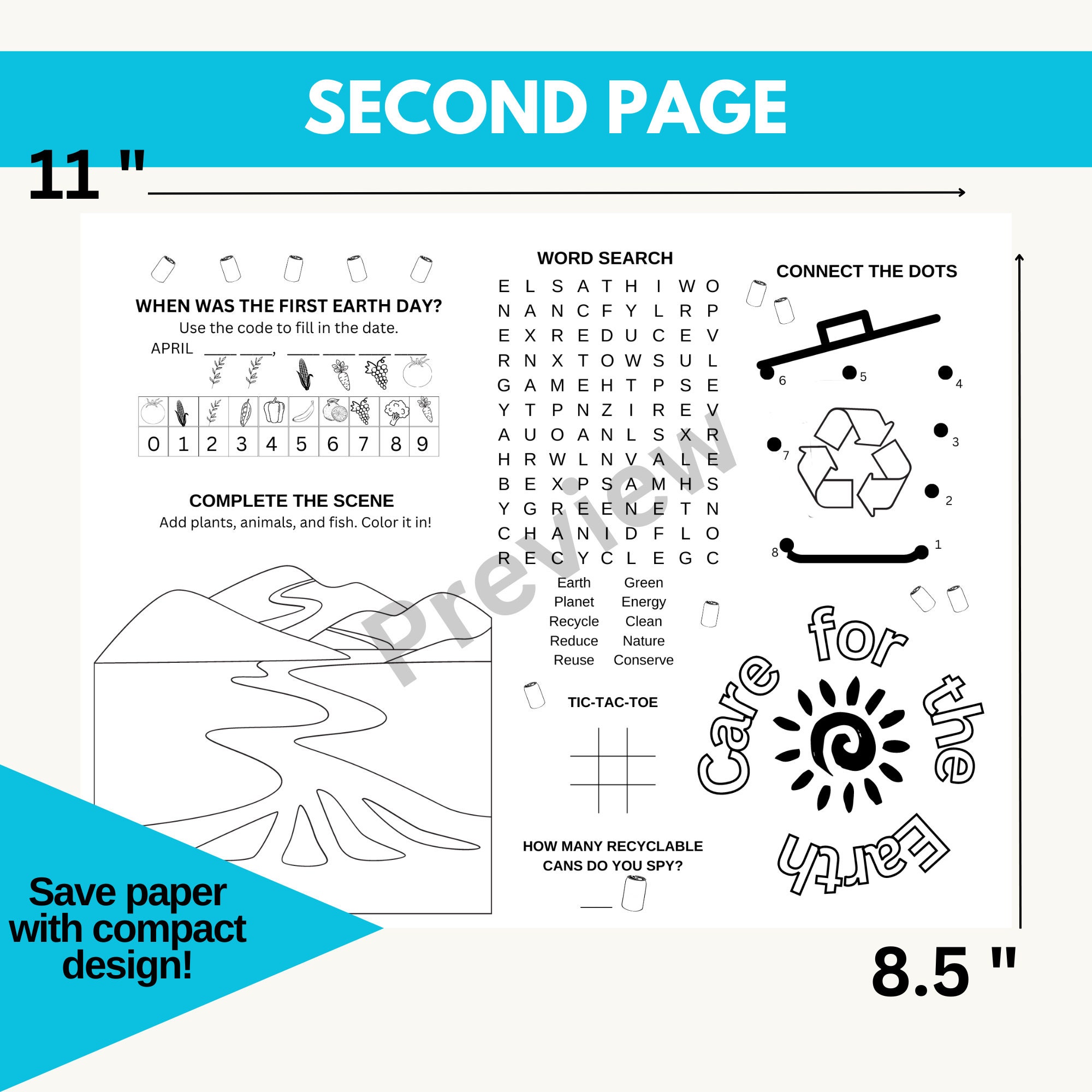 Printable Earth Day Activities for Kids Scavenger Hunt, Word Search ...