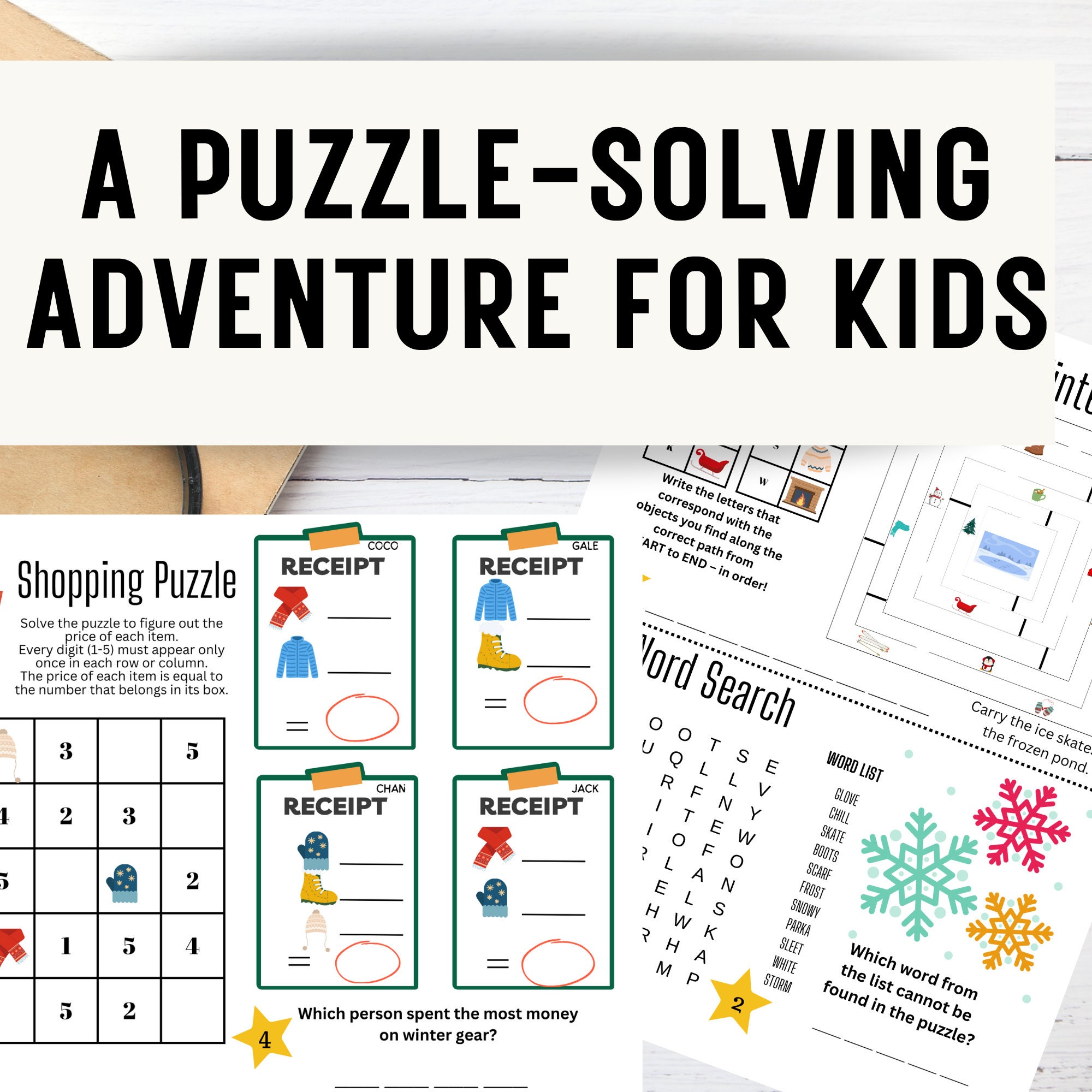 Winter Escape Room for Kids Printable PDF Snow Day DIY Escape Game at ...