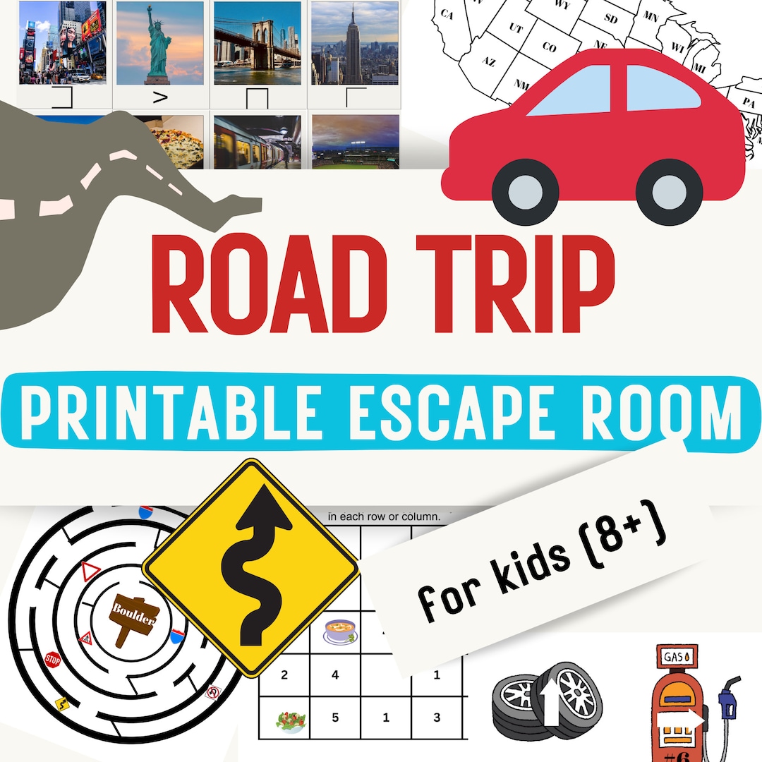 Printable Escape Room for Kids - Road Trip | Printable DIY Escape Game ...