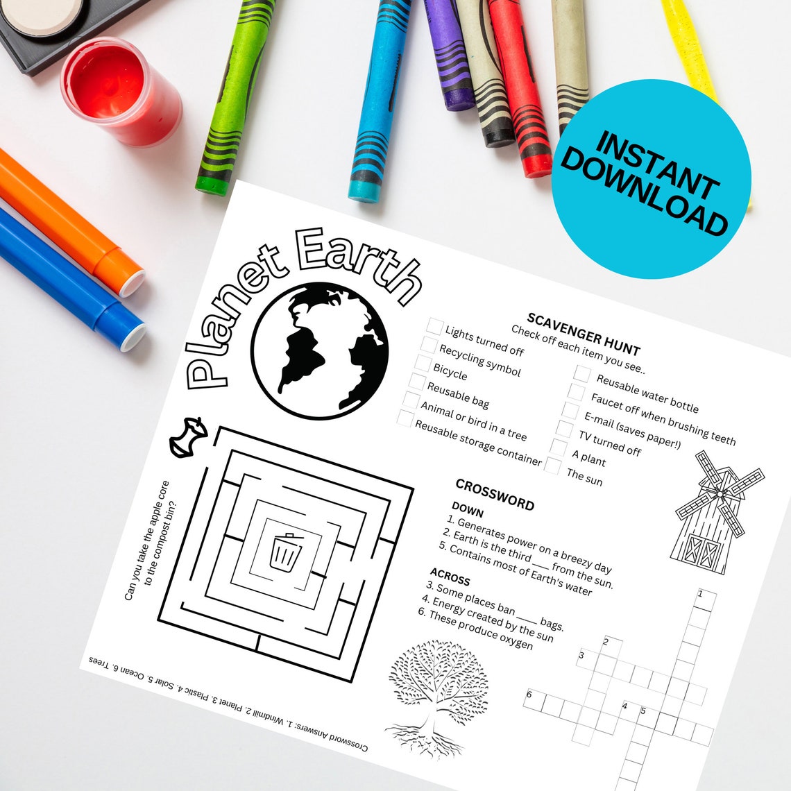 Printable Earth Day Activities for Kids Scavenger Hunt, Word Search ...