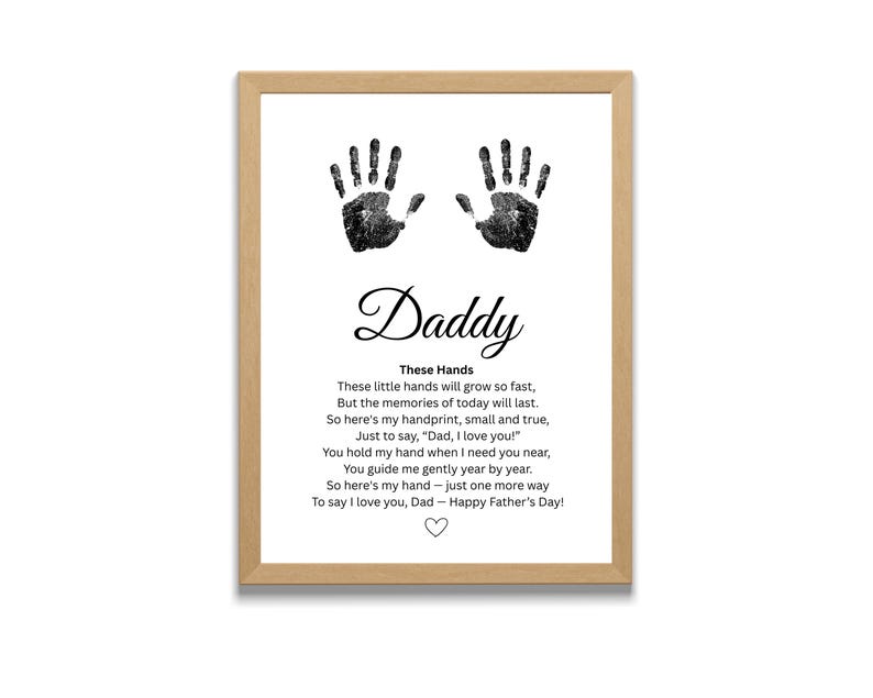 Father’s Day Handprint Poem | Editable Canva Template | Gift for Dad ...
