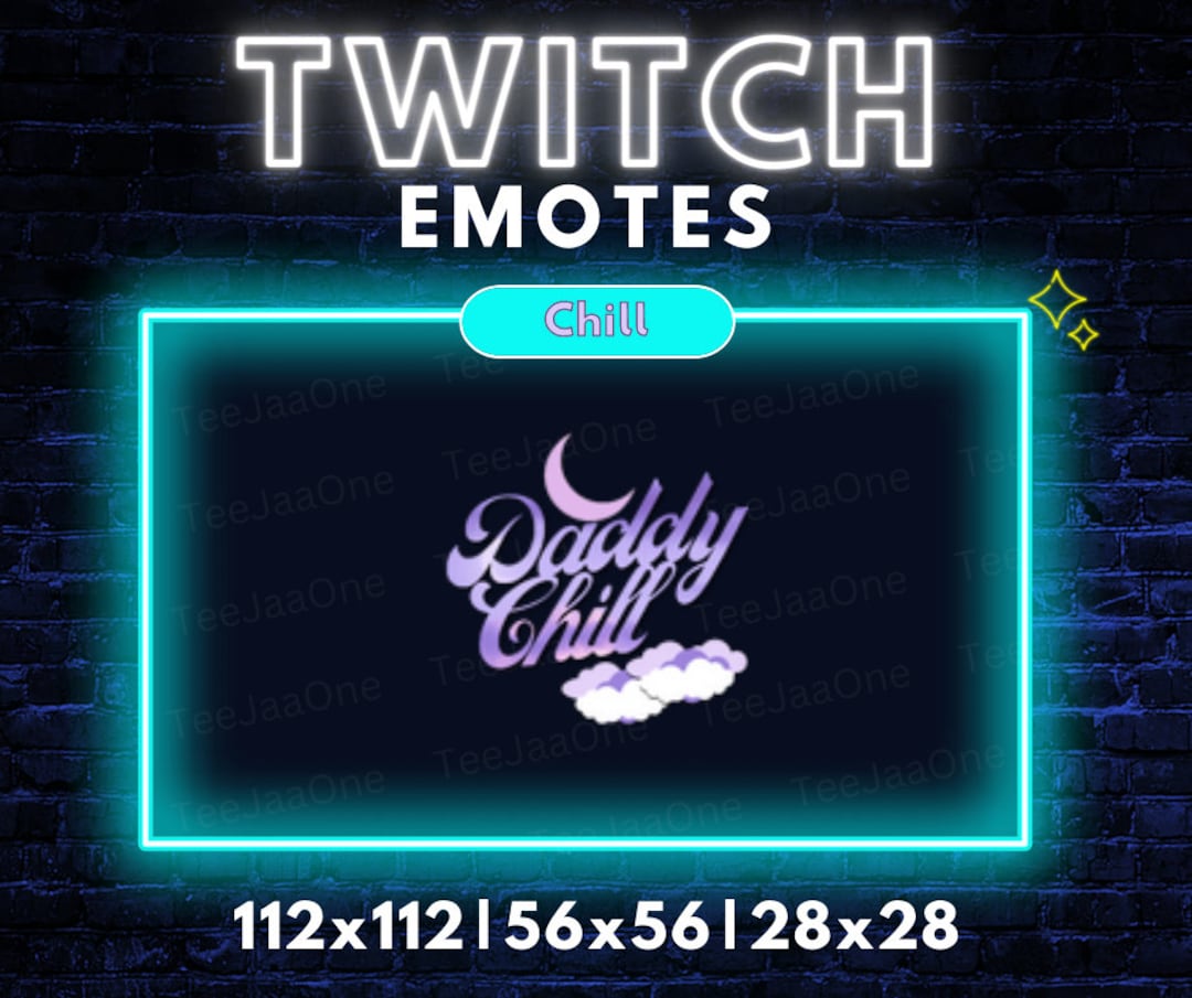 Twitch Daddy Chill Emote / Moon / Clouds / Pastel / Kawaii / Streamer ...