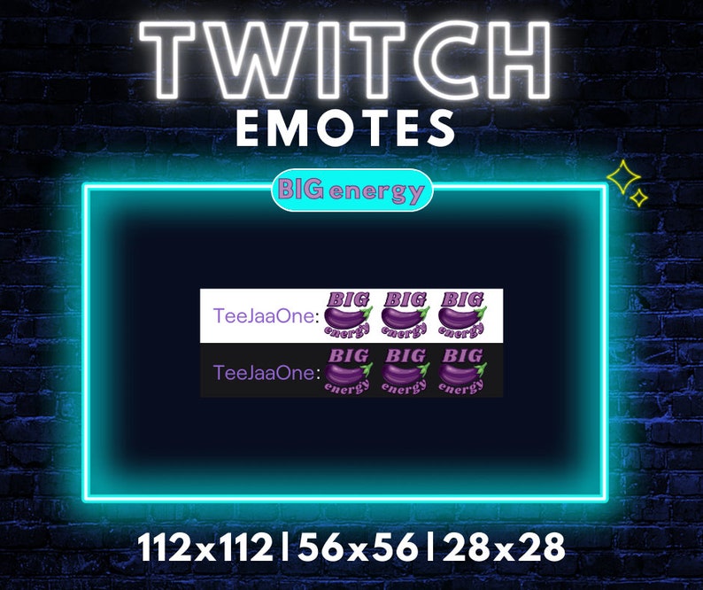 Twitch BIG Energy Emote / Eggplant / Pun / Gamer / Streamer / Streamer ...