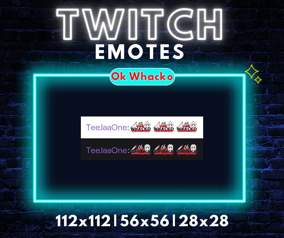 Twitch Ok Whacko Emote / Horror / Goth / Emo / Halloween / Streamer ...