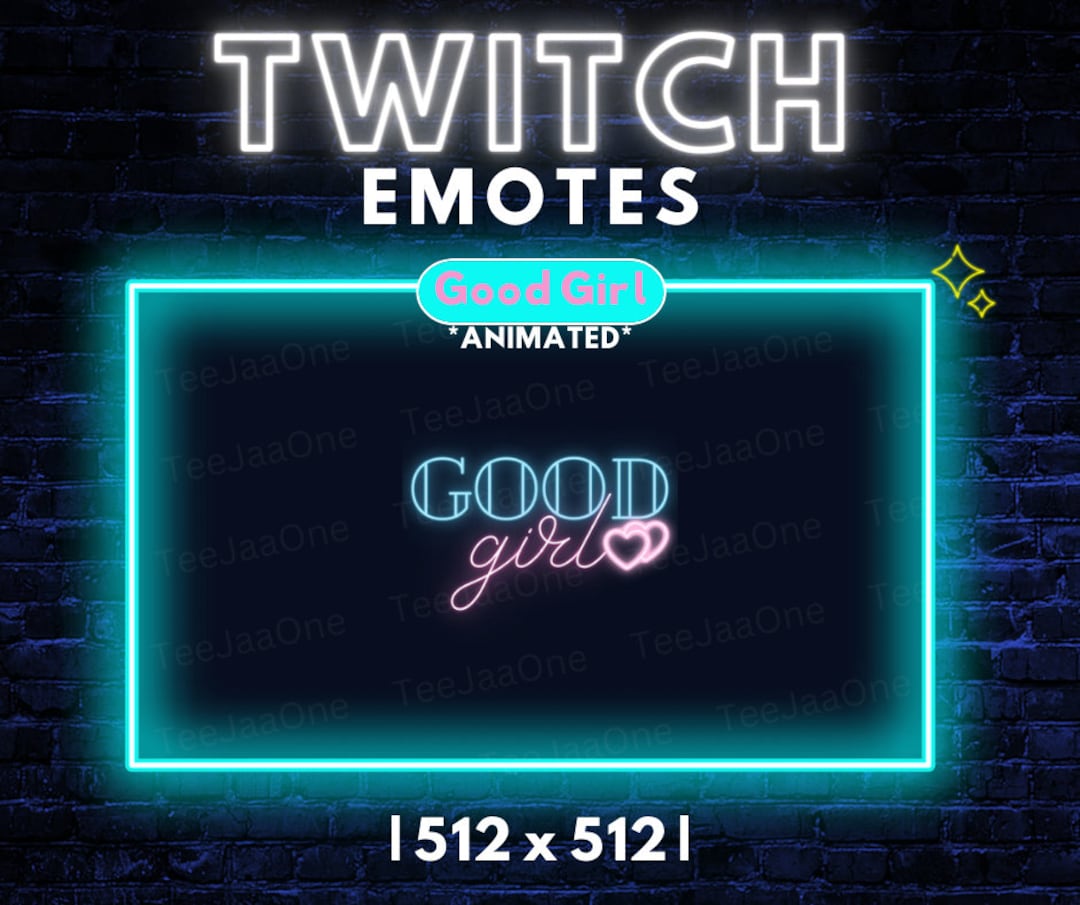 Twitch Animated Emote / Good Girl / Neon Sign / Heart / Pastel / Kawaii ...