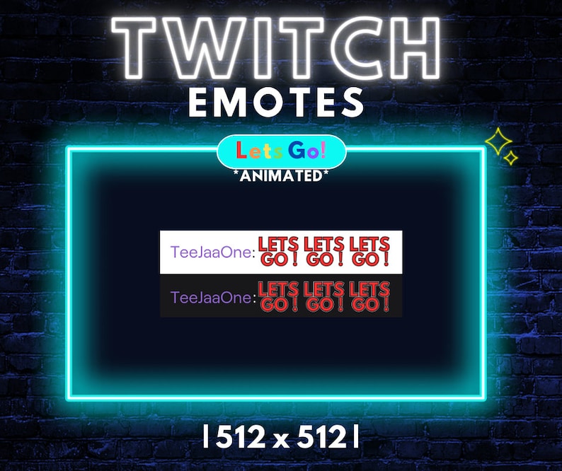 Twitch Animated Emote / Lets Go / Rainbow / Hype / Gamer / Streamer ...