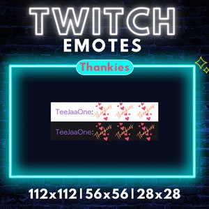 Twitch Thankies Emote / Hearts / Pastel / Kawaii / Streamer / Streamer ...
