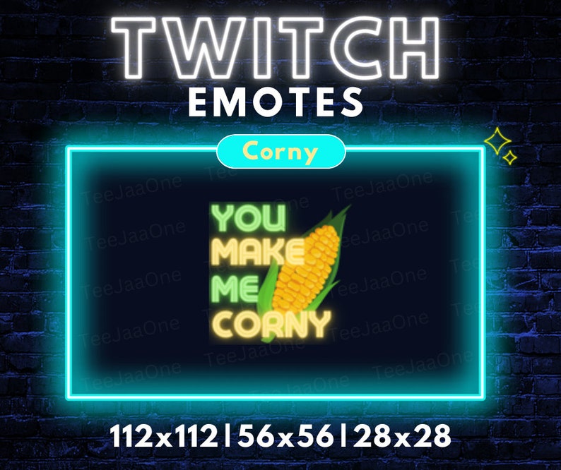 Twitch Corny Emote / Corn / Pun / Gamer / Streamer / Streamer Graphics ...