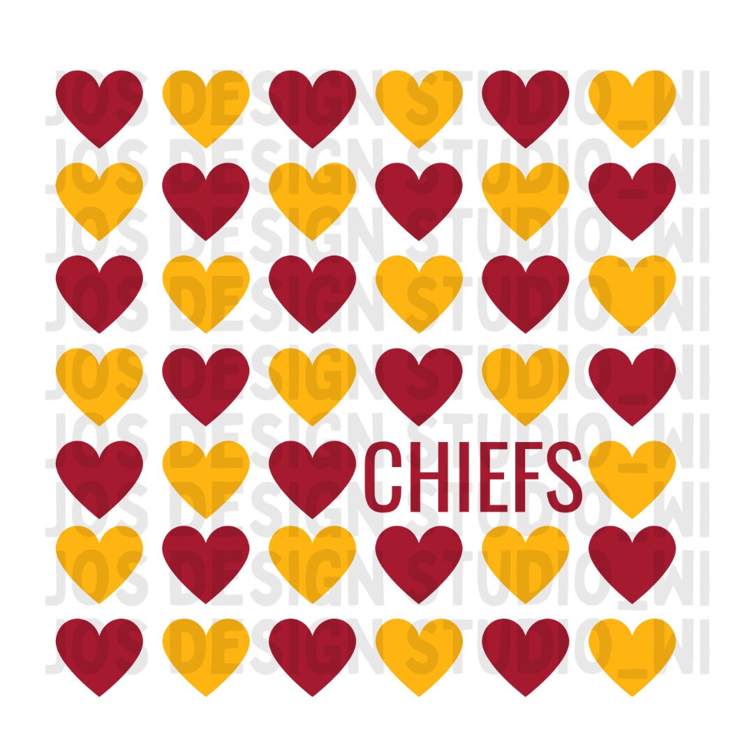 Kansas City Chiefs Square Heart Design - Etsy