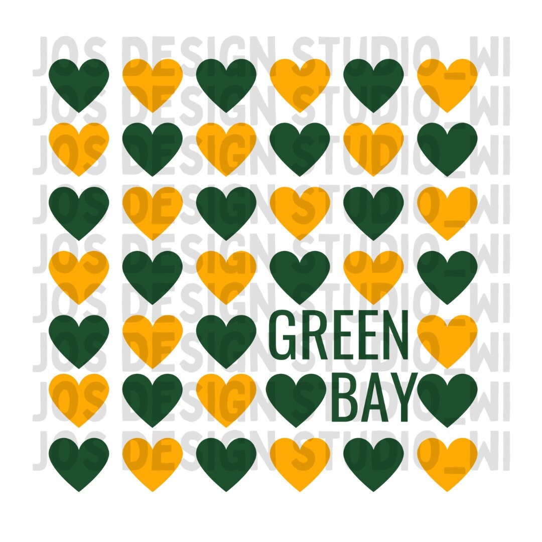 Green Bay Square Heart Design - Etsy