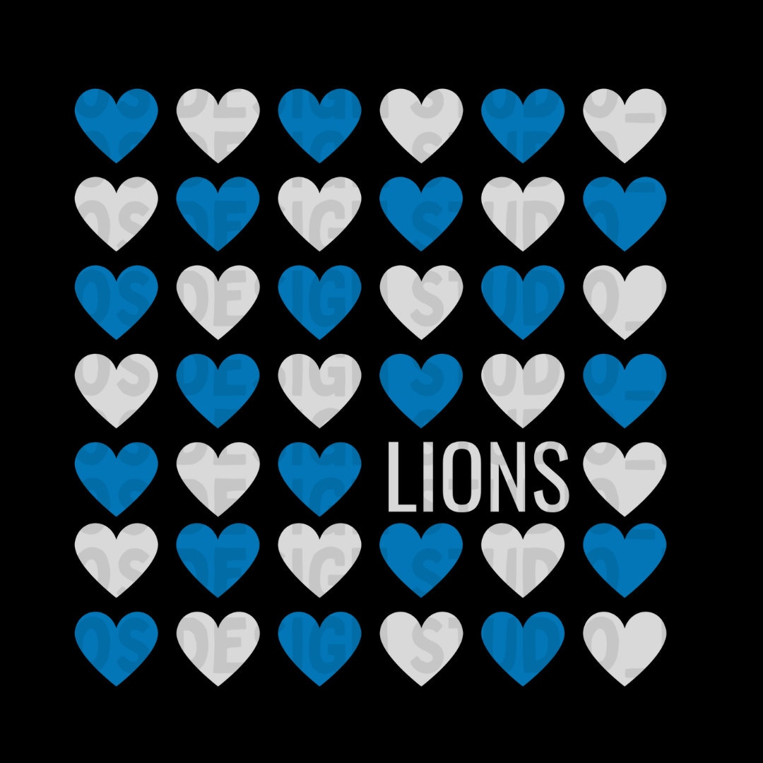 Detroit Lions Square Heart Design - Etsy
