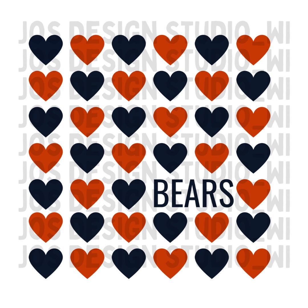 Chicago Bears Heart Design - Etsy
