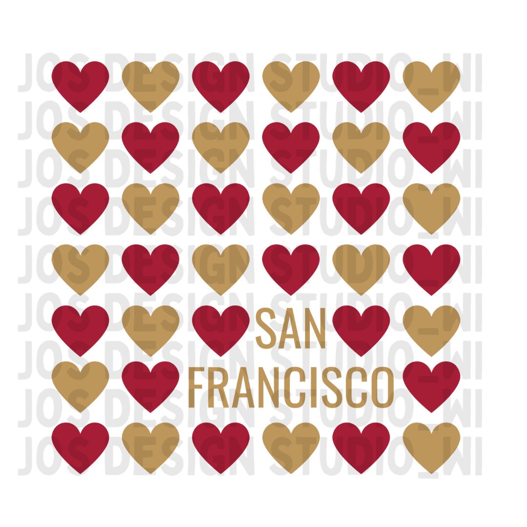 San Francisco 49ers Square Heart Design - Etsy