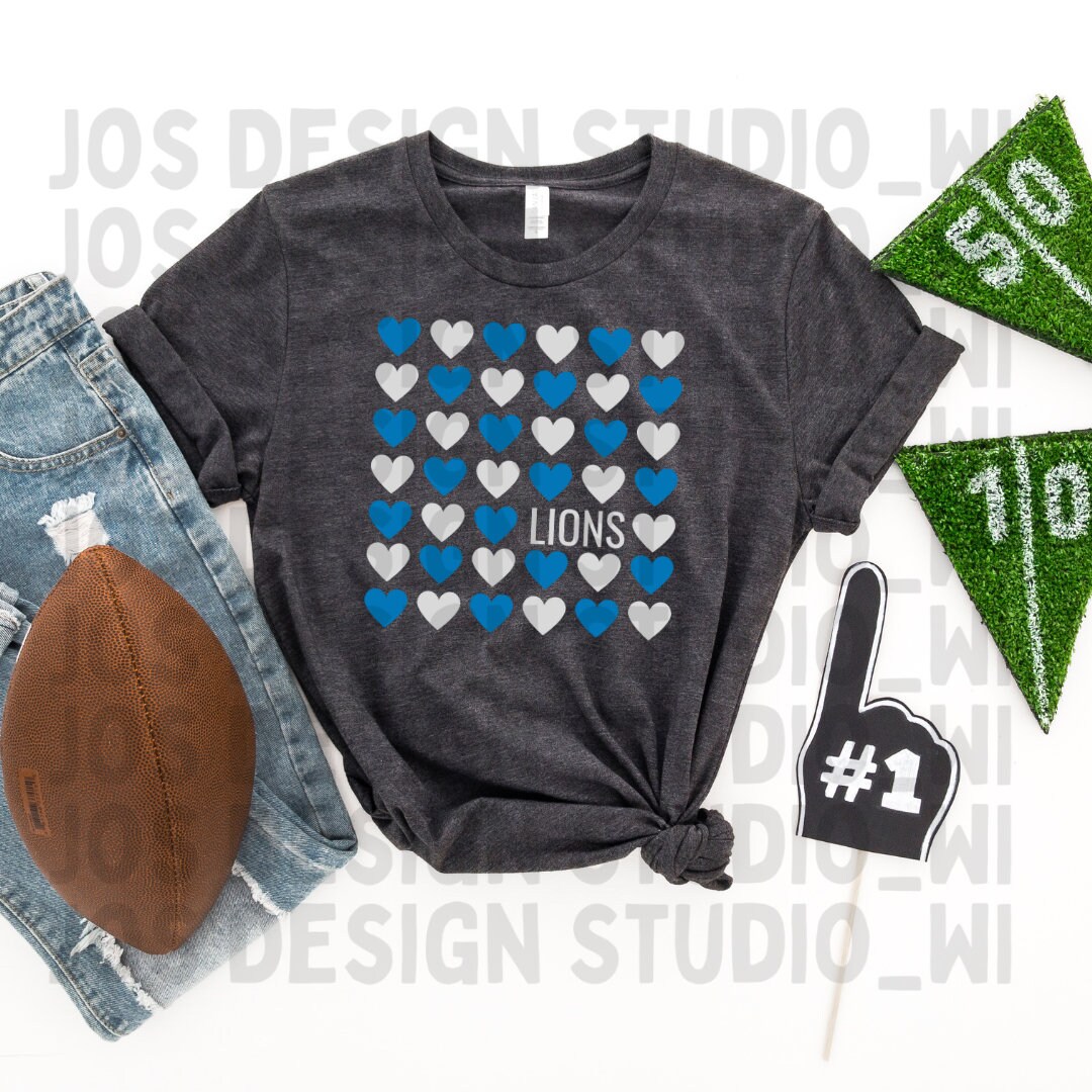 Detroit Lions Square Heart Design - Etsy