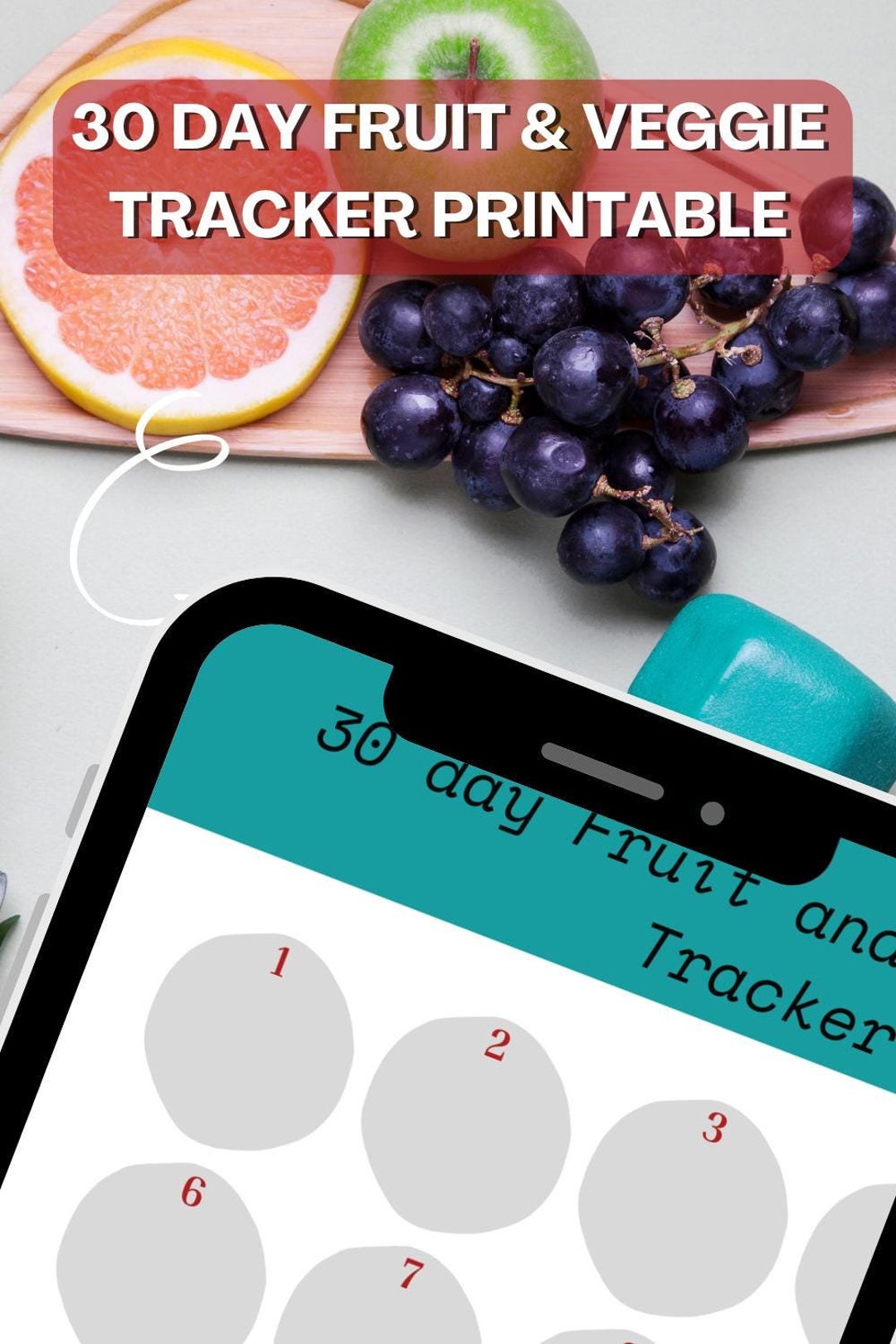 30 Day Fruit and Vegetable Tracker - Etsy
