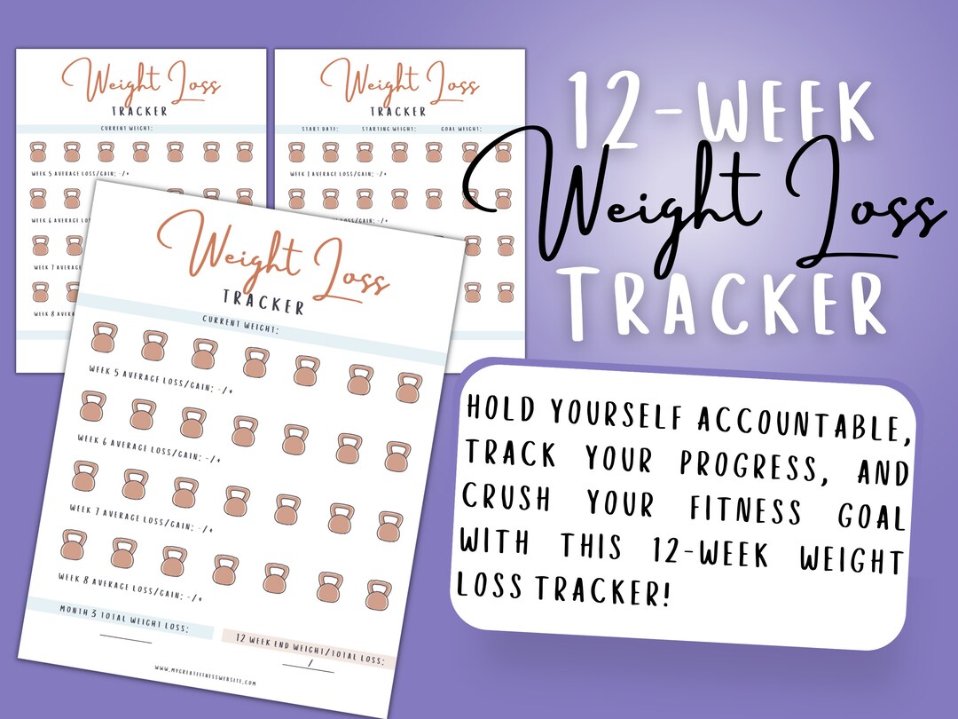 12 Week Weight Loss Tracker Printable - Etsy