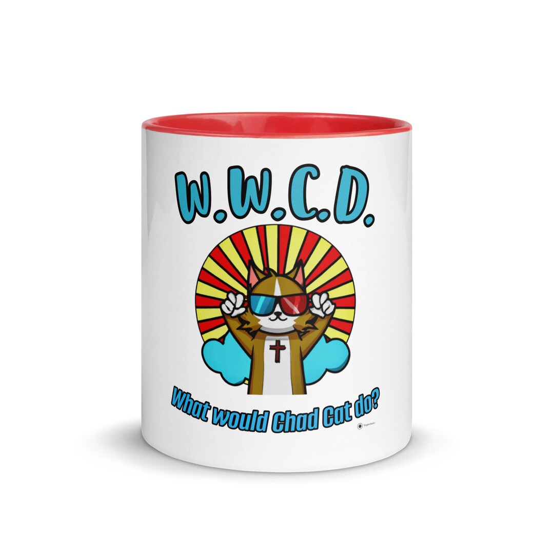 Cool Jesus Cat What Would Chad Cat Do Cat Coffee Mug Cat Cup Cartoon ...