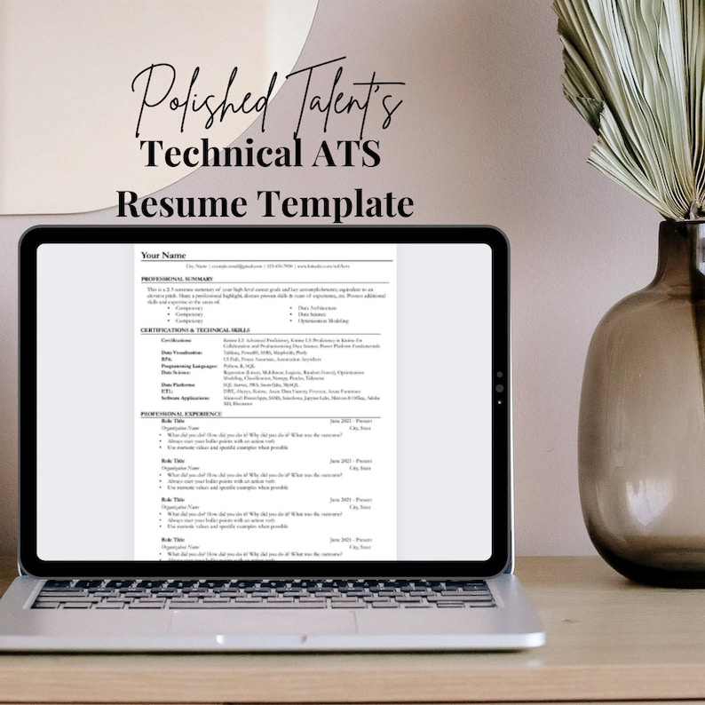 ATS Friendly Resume Template | Cover Letter, Google Docs & Word - Etsy